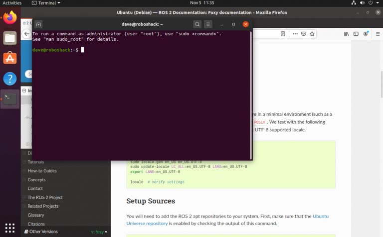 Installing ROS2 Foxy – Dave's RoboShack
